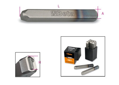 Beta Tools 33NR 6 Engraving 9-Piece Number Punch