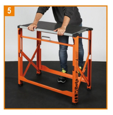 Beta Tools C56PL O Orange Grey Lightweight Folding Workbench