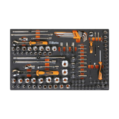 Beta Tools M105 Socket Driver Wrench Tool Kit Assortment in Tray