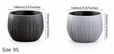 Beton effect Bowl Plastic Flower Plant Garden Indoor Outdoor Planter ...