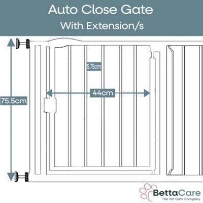 Bettacare Auto Close Stair Gate, 132.6cm - 139.6cm, Matt Black ...