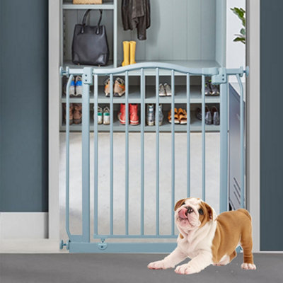Bettacare Curved Top Dog Gate, 188cm - 197cm, Matt Grey, Pressure Fit Pet Gate for Dog and Puppy ...