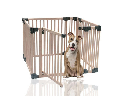 Bettacare Wooden Dog Pen, 100cm x 100cm, Natural Wood, 76cm High, Dog ...