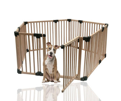 Bettacare Wooden Dog Pen, Pentagon, 5 x 120cm, Natural Wood, 76cm High ...