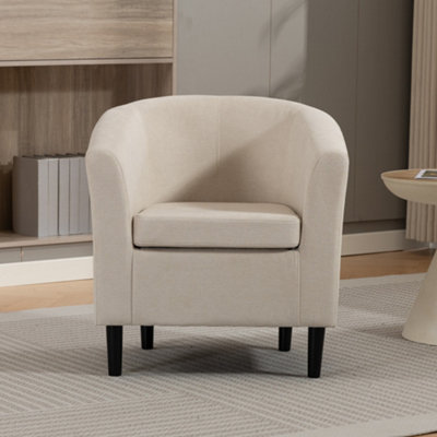 Beulah 68cm Wide Beige Soft Fabric Accent Chair