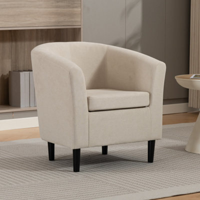 Beulah 68cm Wide Beige Soft Fabric Accent Chair