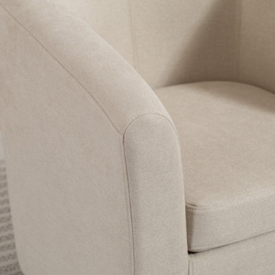 Beulah 68cm Wide Beige Soft Fabric Accent Chair