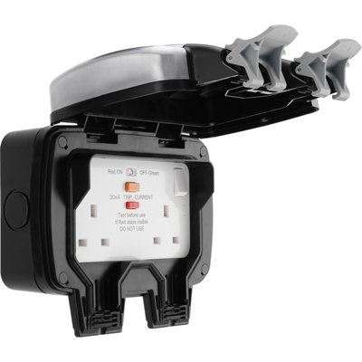 BG Decorative Weatherproof 13A Double Switched Socket With RCD IP66