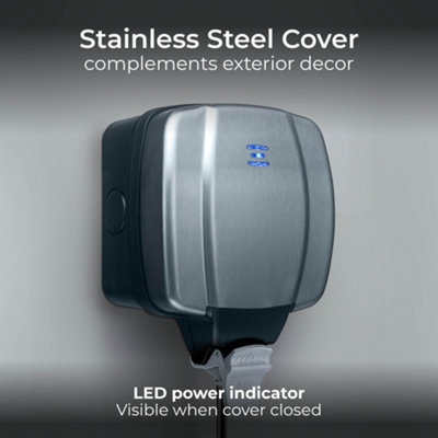 BG Decorative Weatherproof Outdoor 13A Single Switched Socket, IP66