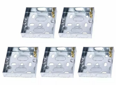 BG Electrical 16mm 1 Gang Single Metal Back Box Flush Wall Mounted ...