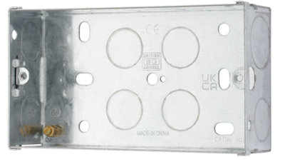 BG Electrical 35mm 2 Gang Double Metal Back Box Flush Wall Mounted ...