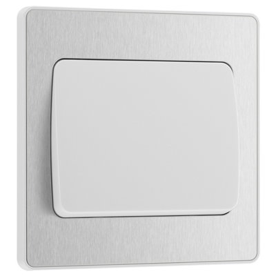 BG Evolve 20A Single Wall Light Switch, Wide Rocker, Brushed Steel ...