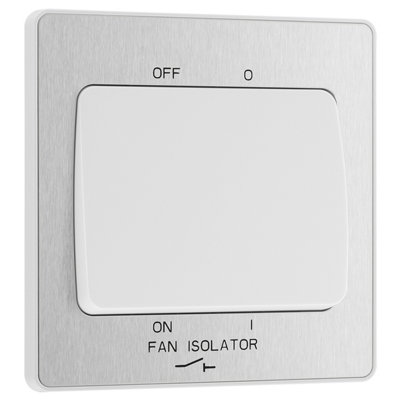 BG Evolve Brushed Steel Fan Isolator Switch 10A Triple Pole