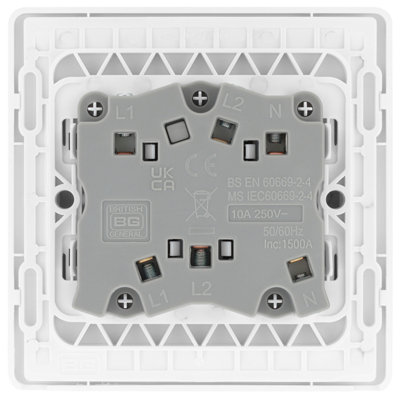 BG Evolve Brushed Steel Fan Isolator Switch 10A Triple Pole