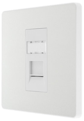 BG Evolve Single RJ45 Cat 6 Outlet Ethernet Socket Pearl White ...