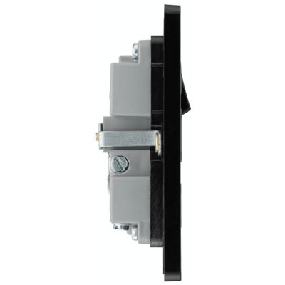 BG Evolve Single Switched Socket Dual USB-A 13A Black Chrome - PCDBC21U2B