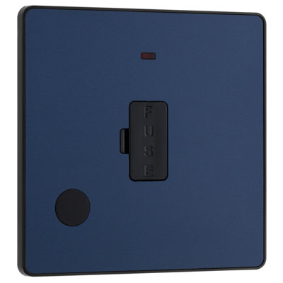 BG Evolve Unswitched Fuse Unit, FCU, LED & Flex Outlet, Matt Blue