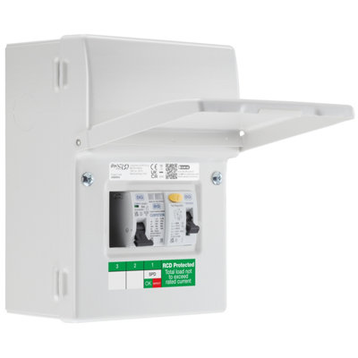 BG Fortress IP20, 5 Module Populated EV Kit 40A 30mA RCD Type A, 40A ...