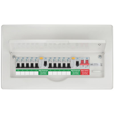 BG Fortress Recessed 10 Way Dual RCD Consumer Unit | DIY at B&Q