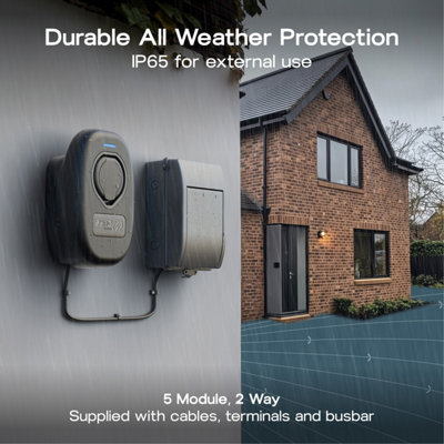 BG Fortress Weatherproof IP65, 5 Module Populated EV Kit 100A Main ...