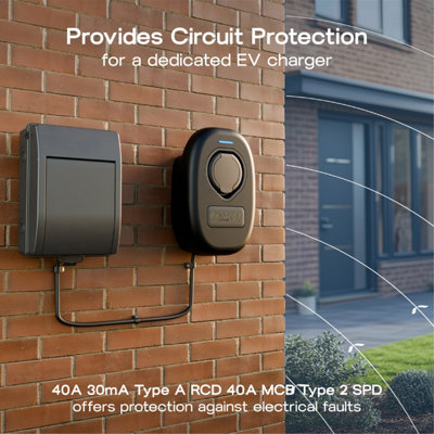 BG Fortress Weatherproof IP65, Grey, 5 Module Populated EV kit 40A 30mA ...
