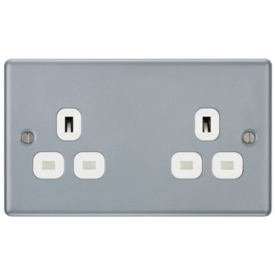 BG Metal Clad Double Unswitched 13A Socket
