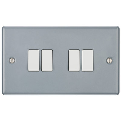 BG Metal Clad Quadruple Switch 20A 16AX 2 Way