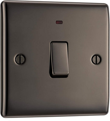 BG NBN31 Nexus Metal Black Nickel 20A DP Single Switch with Neon