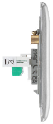 BG Nexus Metal Brushed Steel 2 Gang RJ11 Broadband Socket - NBSRJ112