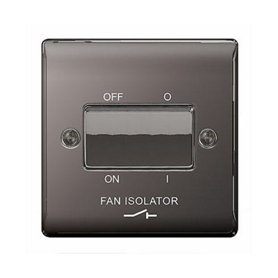 BG Nexus NBN15 Black Nickel 10 Amp Triple Pole Fan Isolator Wall Switch ...