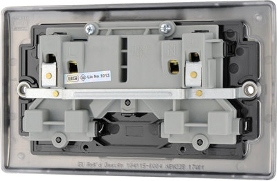 BG Nexus NBN22B 13A Switched Double Plug Socket 2 Gang Decorative Metal ...