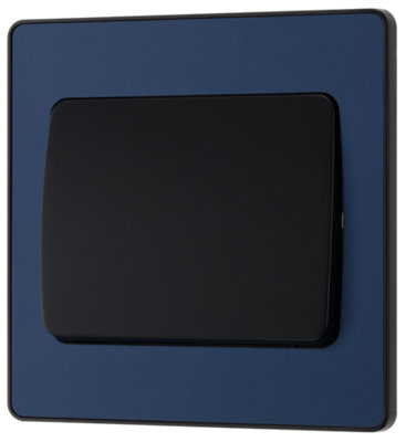 BG PCDDB12WB Matt Blue Evolve 1 Gang 20A 16AX 2 Way Wide Rocker Light ...
