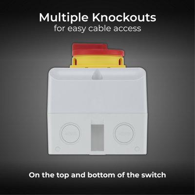 BG Rotary Isolator Switch 4 Pole Padlockable Handle IP65 Rated 44A