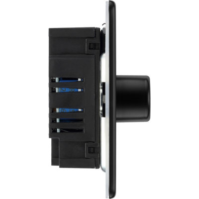 BG Screwless Flatplate Matt Black, Double Dimmer Switch, 2 Way ...
