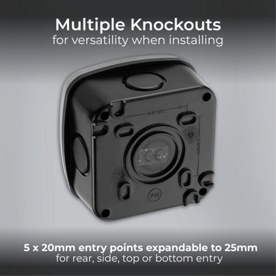 BG Weatherproof Outdoor Double Switch, 2 Way, LED, Stainless Steel