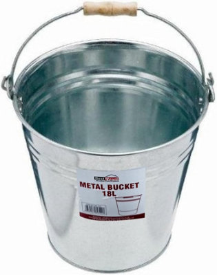 BH - 18 Litre Galvanised Strong Steel Metal Bucket with Handle ...