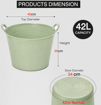 BH 24 Litres Flexi Tub with Handles - BLUE, Pack of 2, Garden Tubs ...