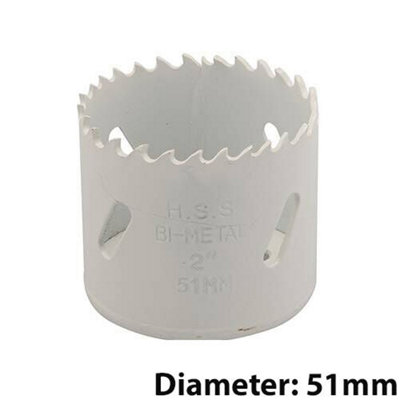 Bi Metal Core Drill Bits 51mm Diameter HSS STEEL Wood Hole Saw Worktop ...