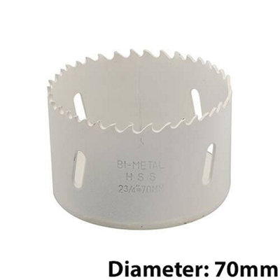 Bi Metal Core Drill Bits 70mm Diameter HSS STEEL Wood Hole Saw Worktop ...