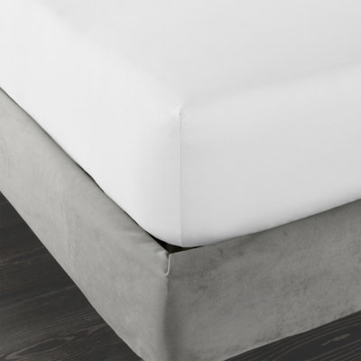 Bianca 400 Thread Count Cotton Sateen King Fitted Sheet White