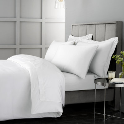 Bianca 400 Thread Count Cotton Sateen King Fitted Sheet White