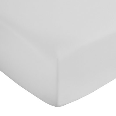 Bianca 400 Thread Count Cotton Sateen King Fitted Sheet White