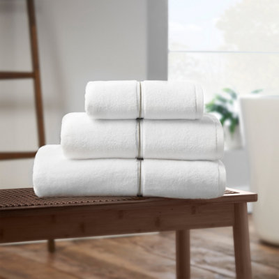 Bianca Zero Twist Satin Stitch Cotton 70x127cm Bath Towel White