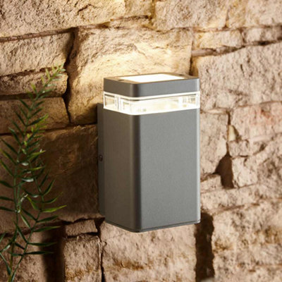 Biard Silver LED Lighter Wall Light - Square Up | DIY at B&Q