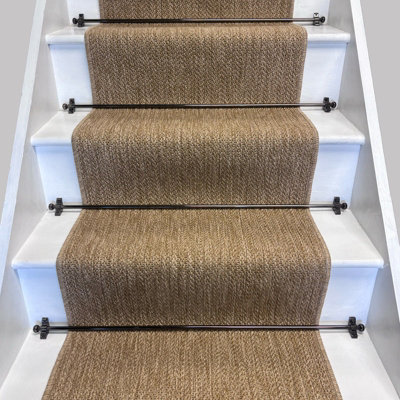 Bibery Weave Beige Stair Runner Self Colour Border 55 700