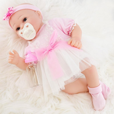 BiBi Reborn Baby Doll Girl 17 Inches Realistic Awake Open Eyes Dummy ...