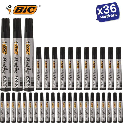 Bic 2000 Permanent Black Bullet Tip Marker 820915 - Single Pen