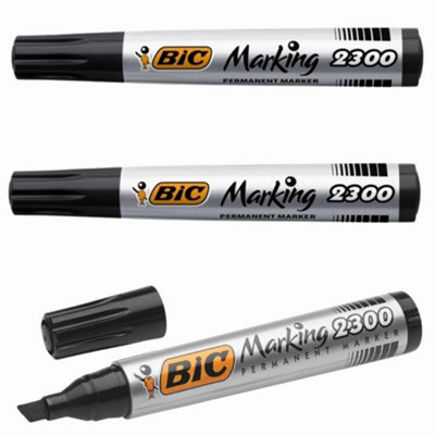 BIC 2300 Permanent Marker Black Long Lasting Water & Light Resistant ...