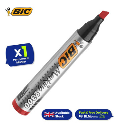 BIC Marking 2300 ECOlutions Permanent Chisel Tip Markers Red - Single Pen