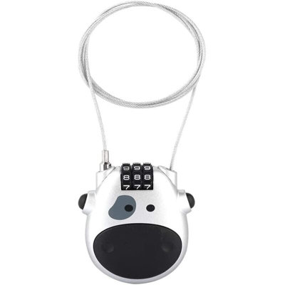 Bicycle Combination Lock 3 Digit Code Retractable Cable Lock Universal ...